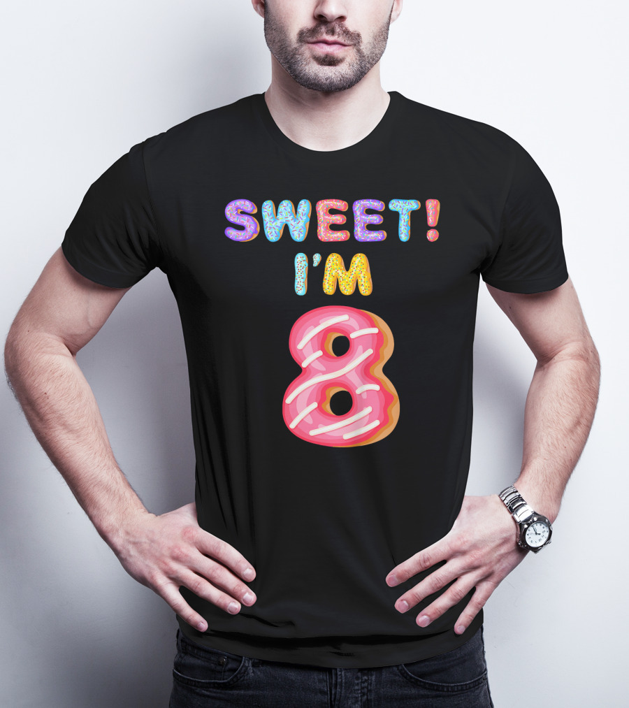 Sweet I'm 8 Birthday Kids Girls T-Shirt