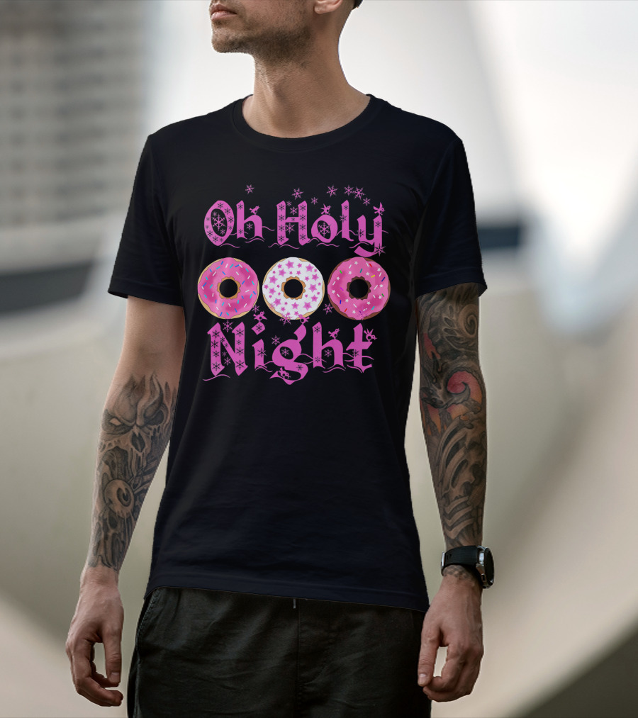 Oh Holy Night Donut Starry Pink Trio T-Shirt