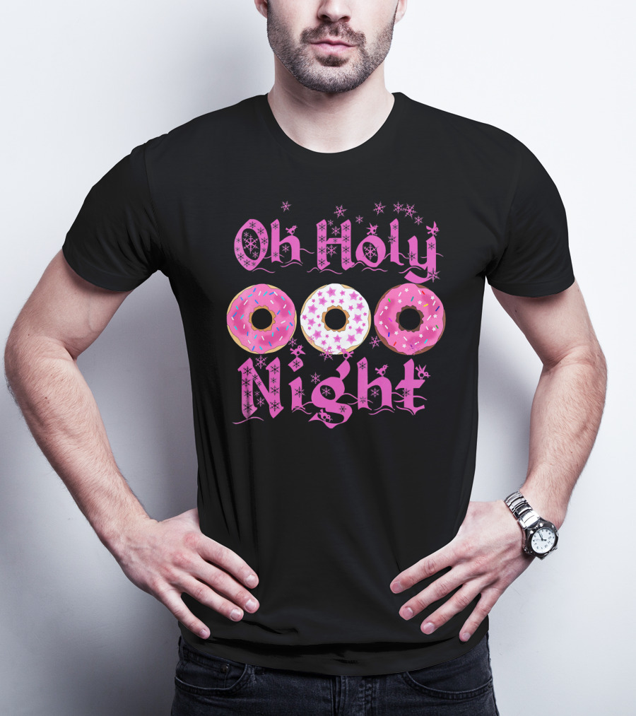 Oh Holy Night Donut Starry Pink Trio T-Shirt