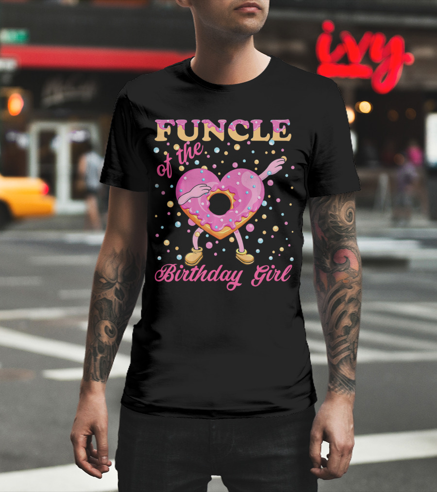 FUNCLE Of The Birthday Girl Donut Dabbin Vibrant T-Shirt