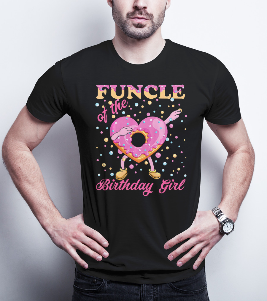 FUNCLE Of The Birthday Girl Donut Dabbin Vibrant T-Shirt