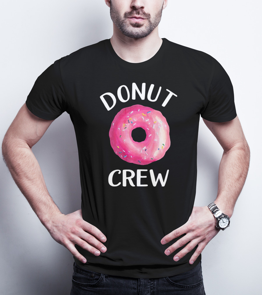Donut Crew Pink Sprinkled Doughnut T-Shirt