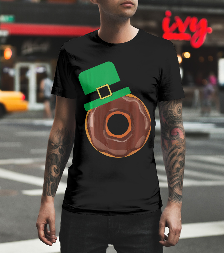 Chocolate Donut With Green Hat T-Shirt