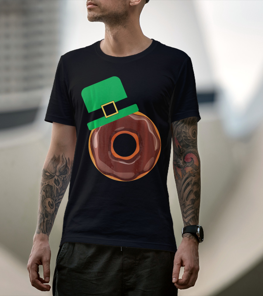 Chocolate Donut With Green Hat T-Shirt