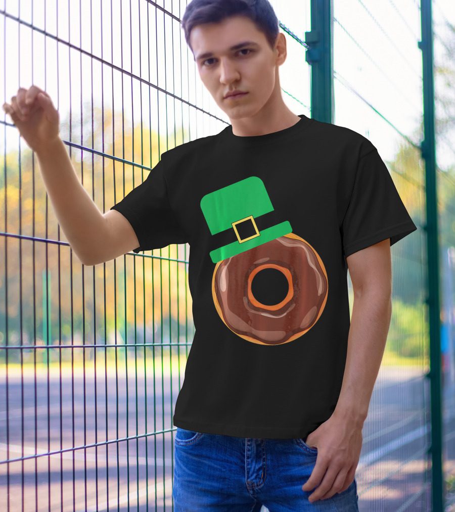 Chocolate Donut With Green Hat T-Shirt