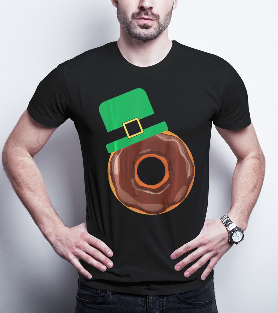 Chocolate Donut With Green Hat T-Shirt