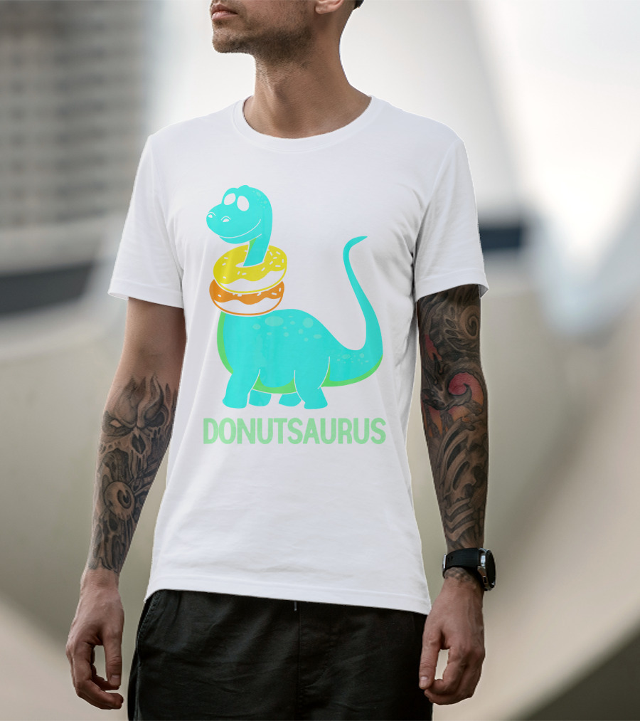 Brachiosaurus Donut Donutsaurus Cute Dinosaur With Treats T-Shirt