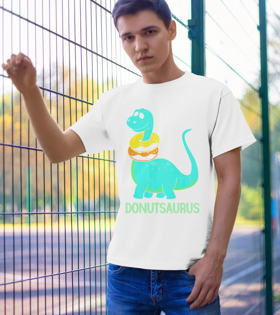 Brachiosaurus Donut Donutsaurus Cute Dinosaur With Treats T-Shirt