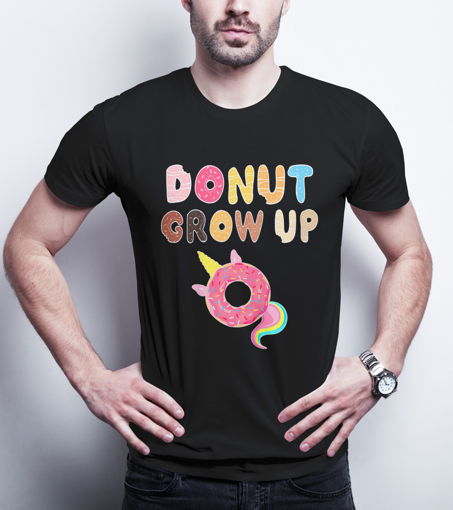 Donut Grow Up Kids Funny Unicorn Donut Lover T-Shirt