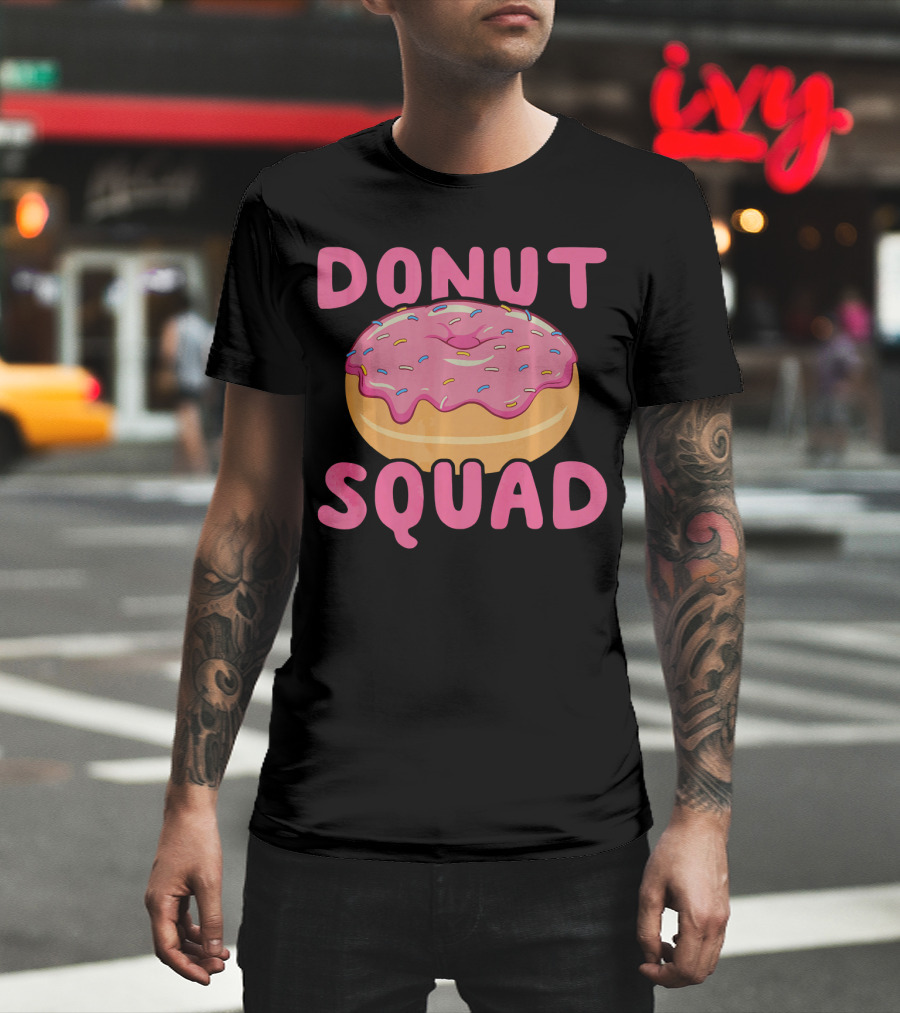 Donut Squad Pink Frosted Sprinkles Treat Enthusiasts T-Shirt