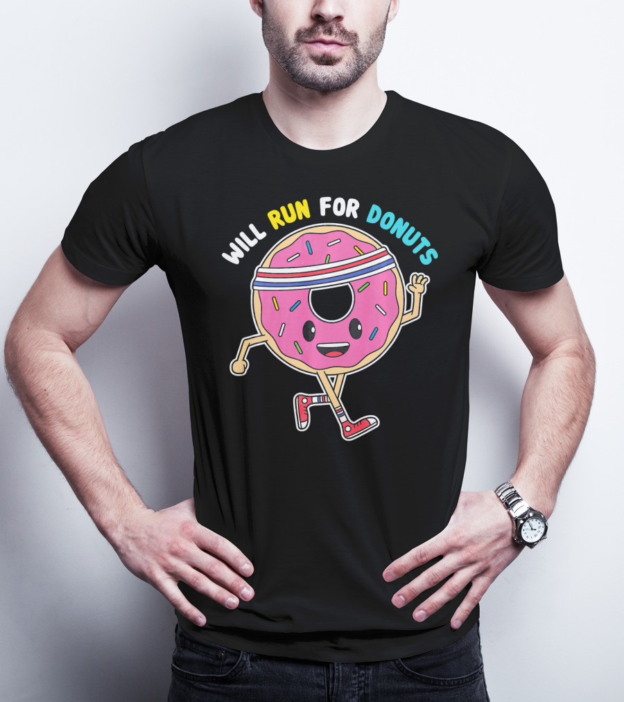Will Run For Donuts Jogging Donut Exercise T-Shirt