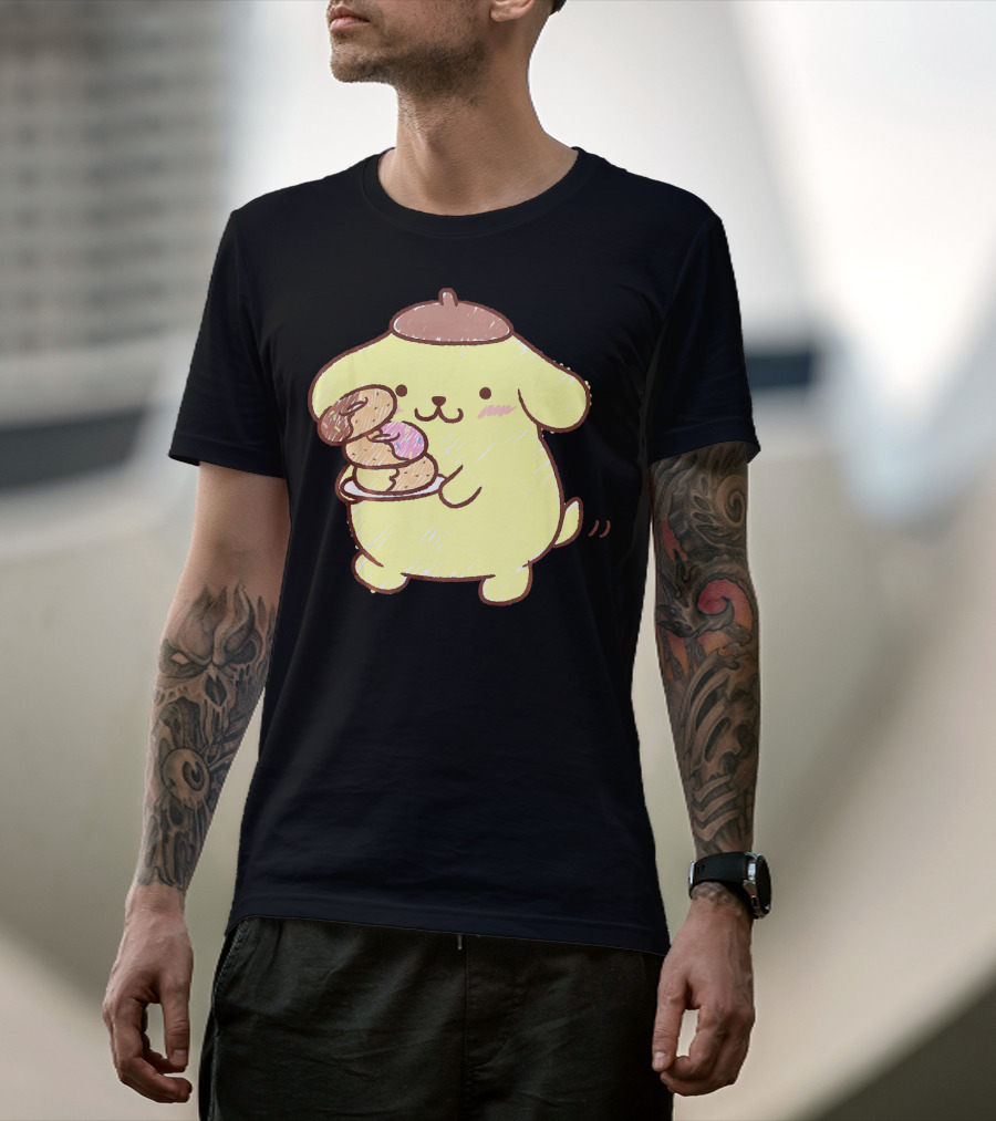 Pompompurin Enjoying Sweet Donuts T-Shirt