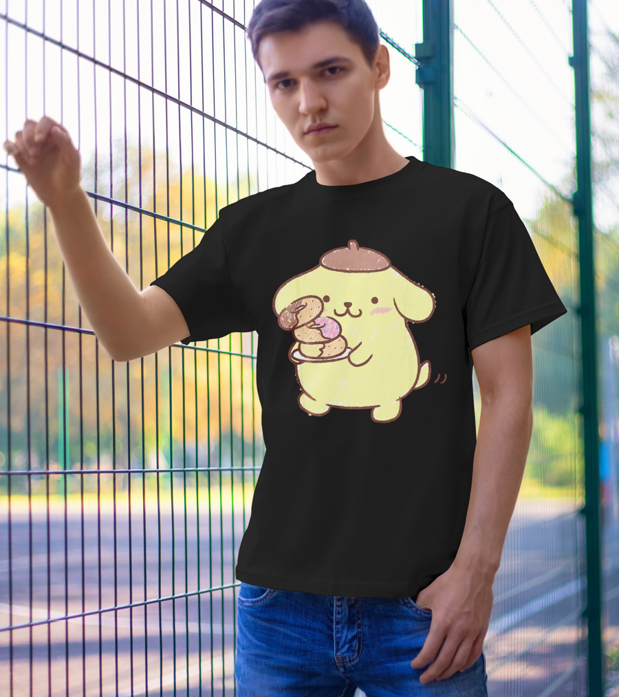 Pompompurin Enjoying Sweet Donuts T-Shirt