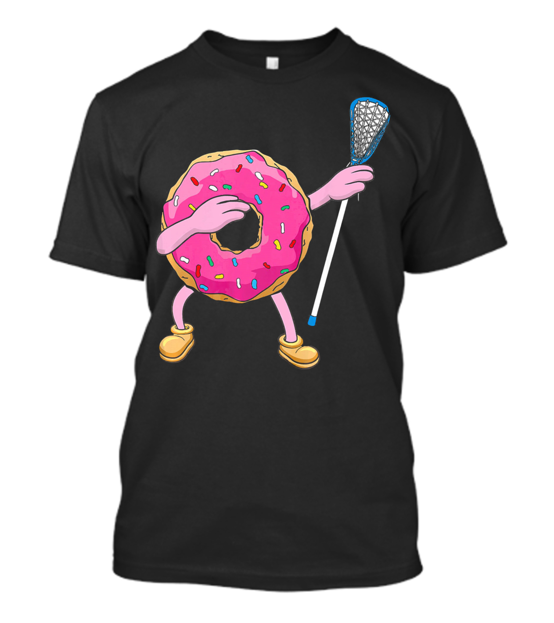 Dabbing Donut Playing Lacrosse With Sprinkles T-Shirt