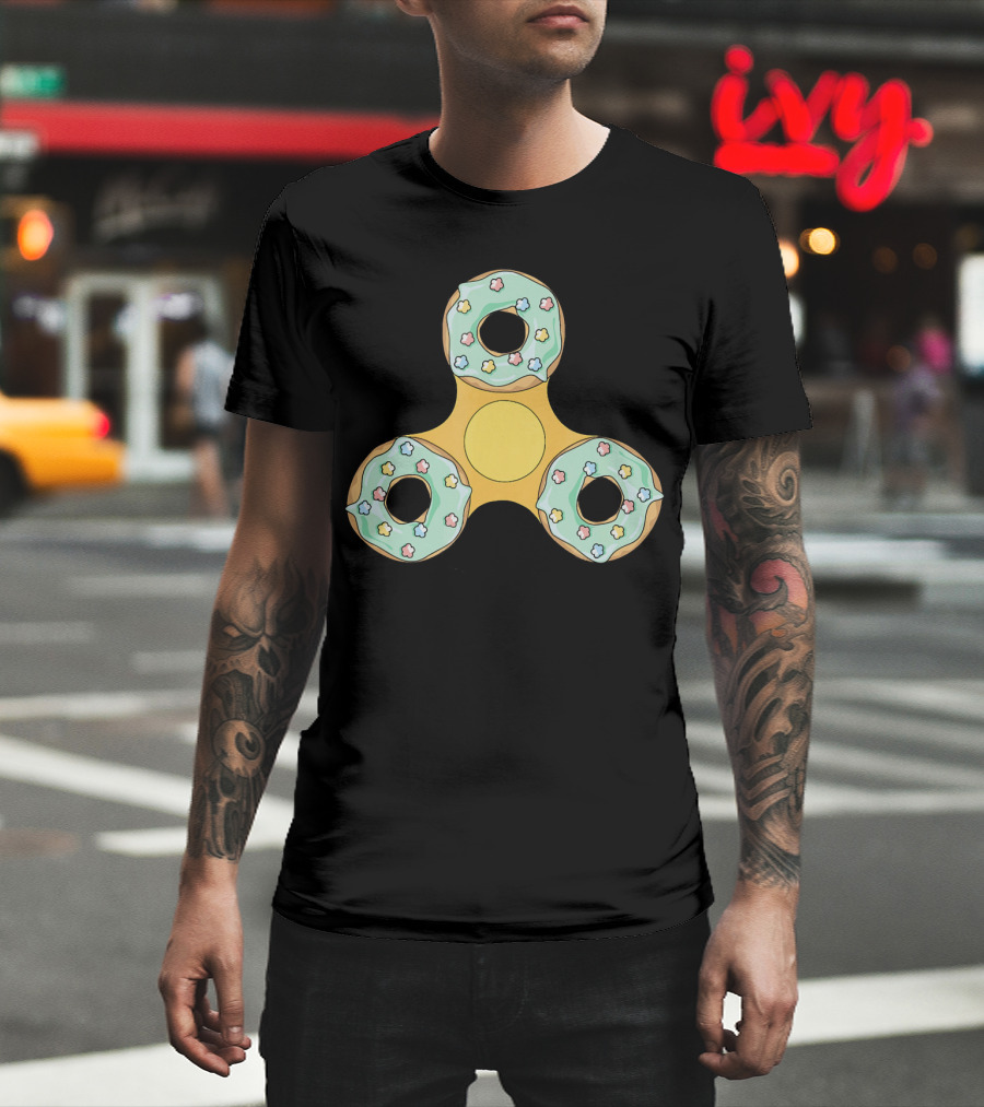 Fidget Spinner Donut Design With Sprinkles T-Shirt