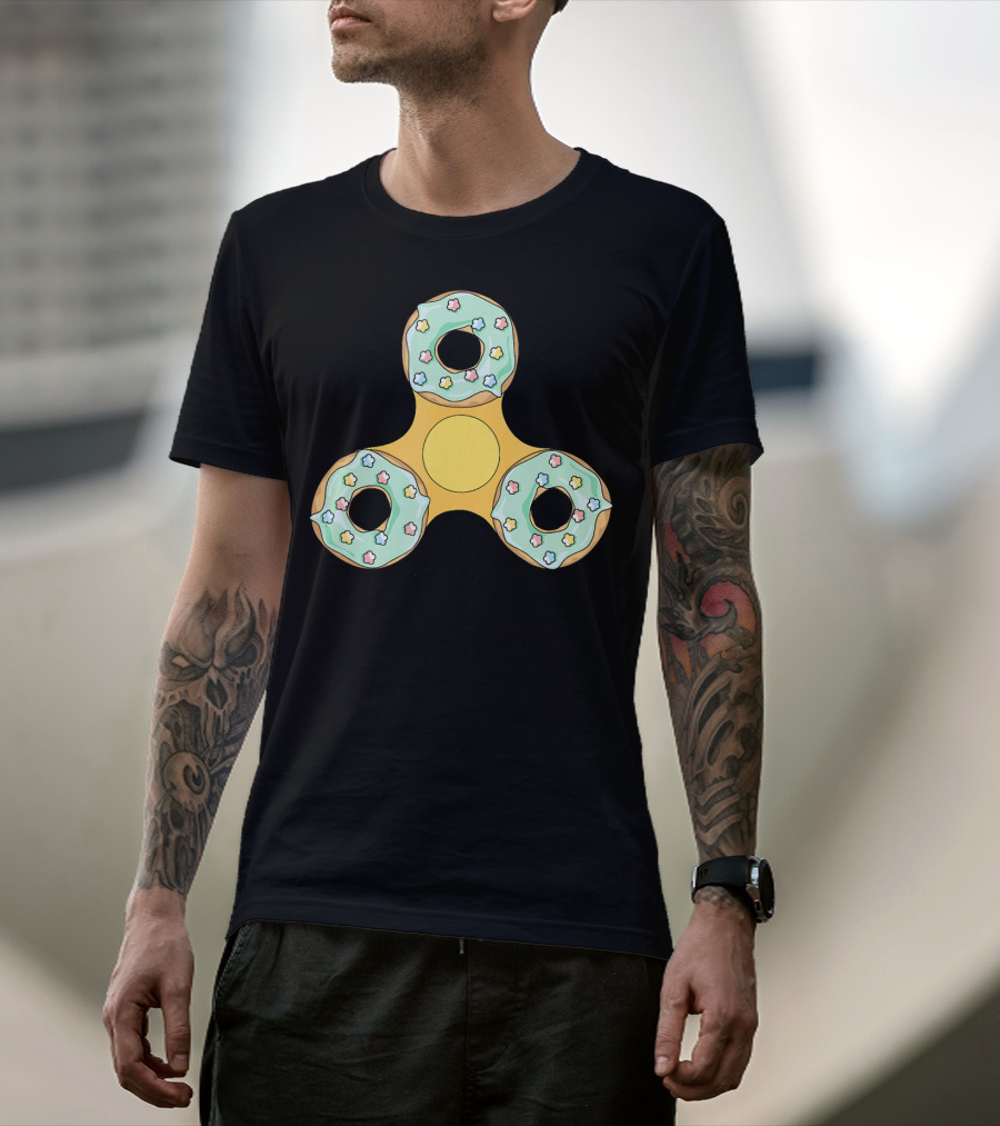 Fidget Spinner Donut Design With Sprinkles T-Shirt