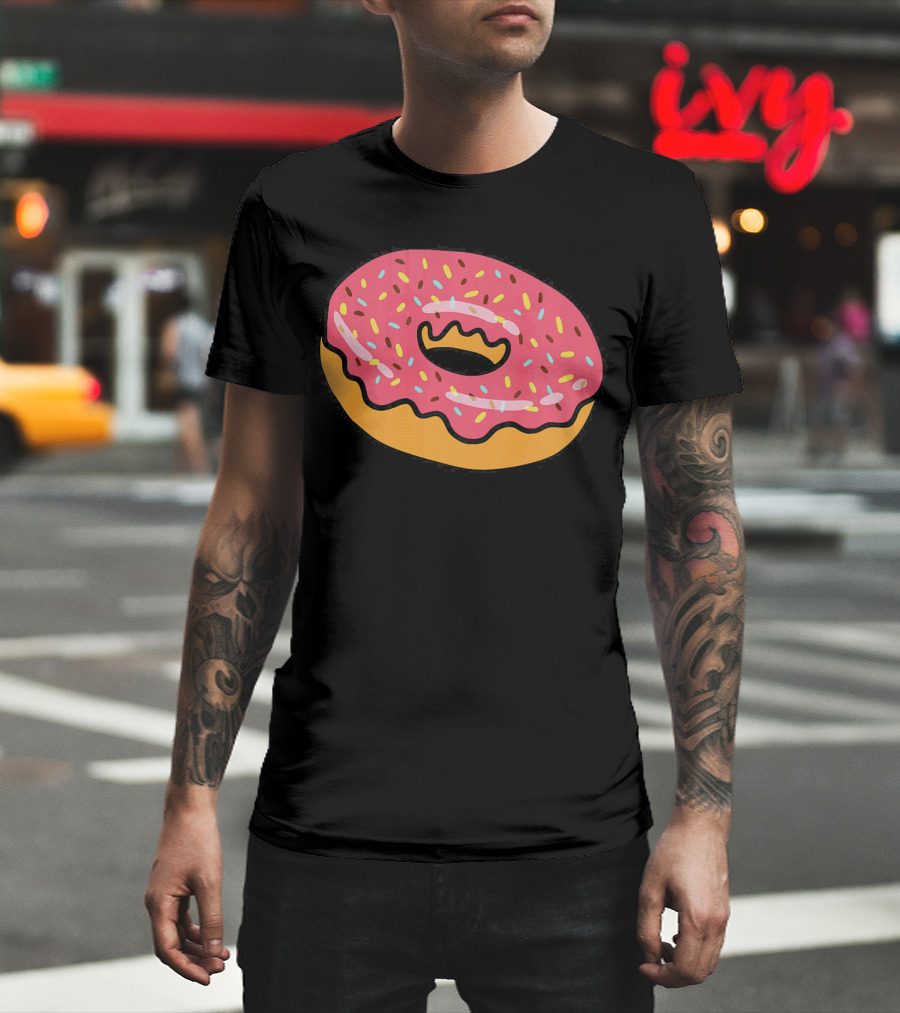 Pink Frosted Donut With Sprinkles T-Shirt