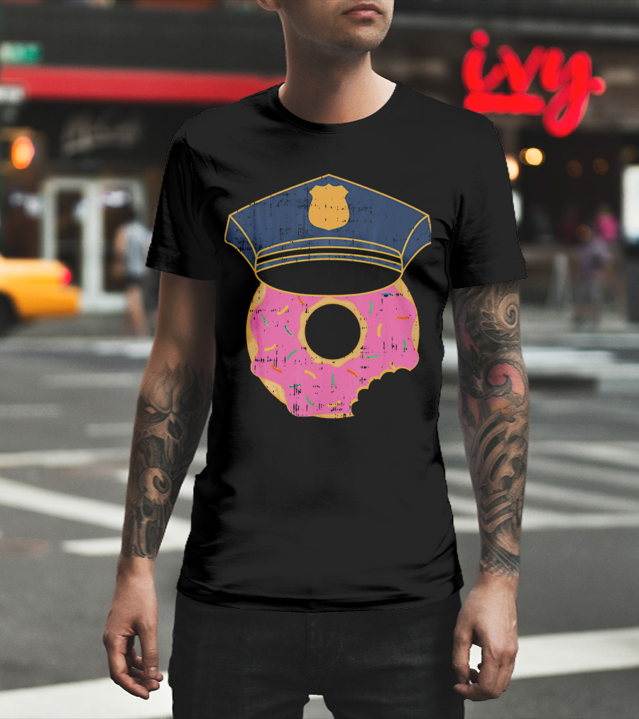 Donut Sprinkles Police Hat Cop Awesome Iconic T-Shirt