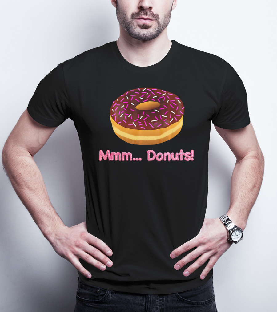 Mmm Donuts Emoji Cool Sprinkles Chocolate Frosting T-Shirt