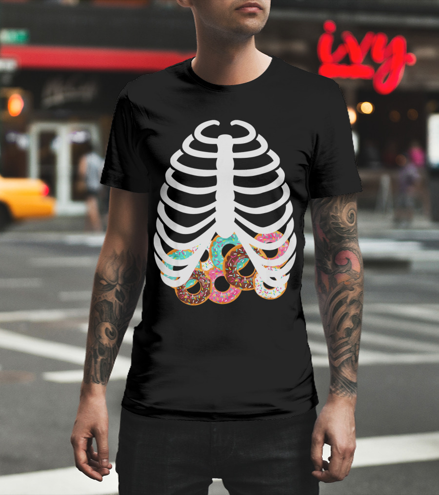 Halloween Adult Kids Rib Bone Donut Food Costume T-Shirt