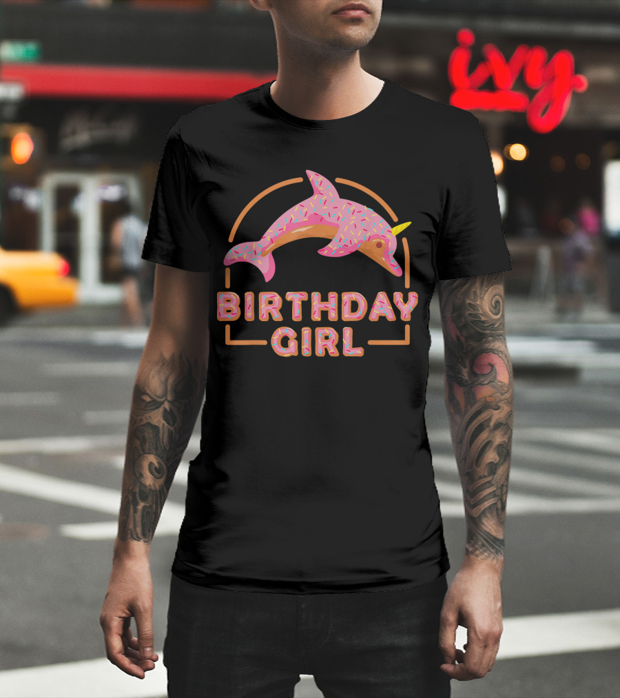 Birthday Girl Sweet Dolphicorn Donut Bday T-Shirt