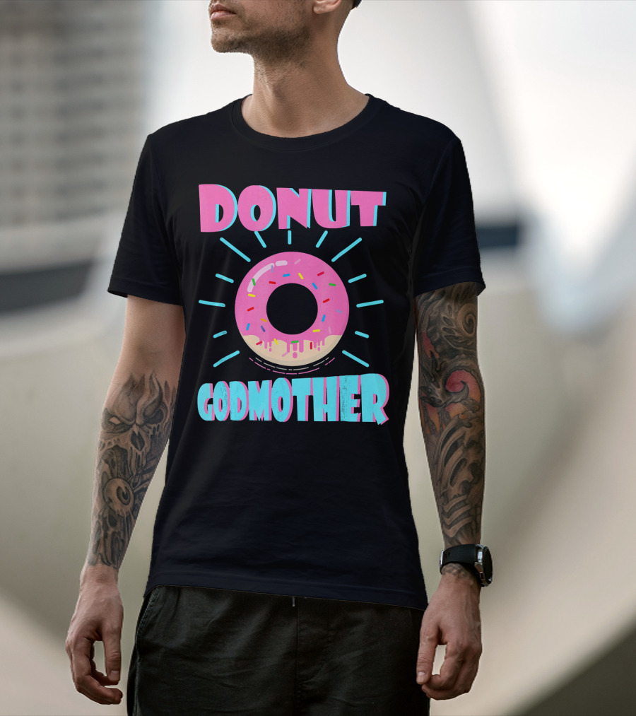 Donut Godmother Pink Frosted Donut With Sprinkles T-Shirt