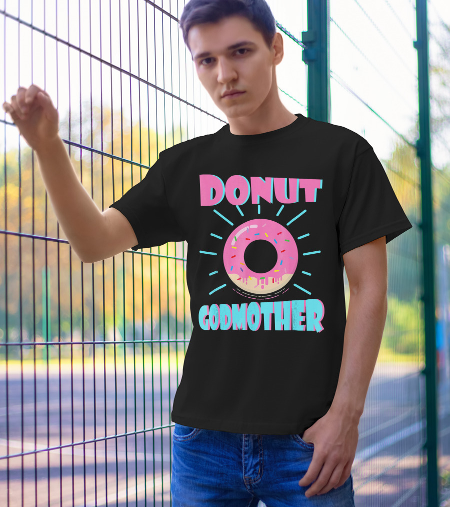 Donut Godmother Pink Frosted Donut With Sprinkles T-Shirt