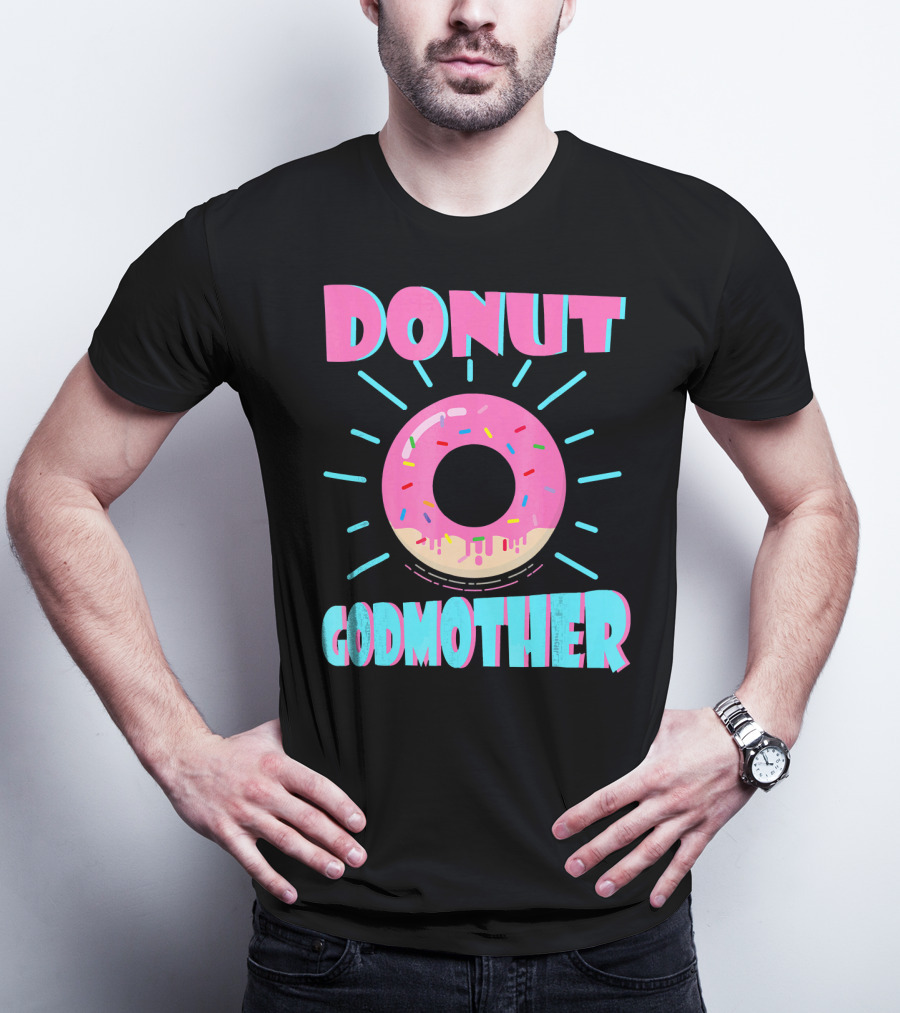 Donut Godmother Pink Frosted Donut With Sprinkles T-Shirt