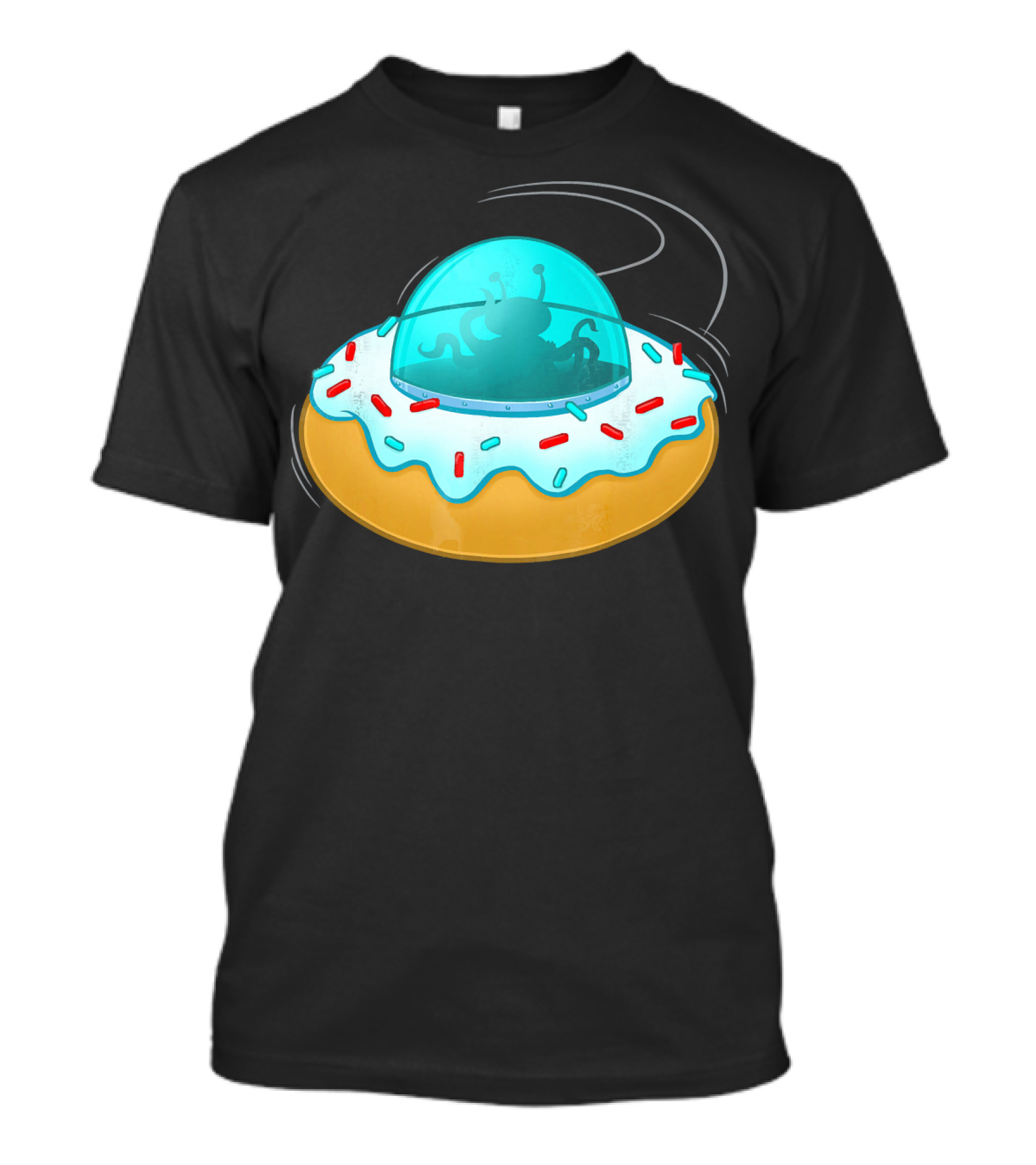 Funny UFO Donut With Cute Alien Sprinkles T-Shirt