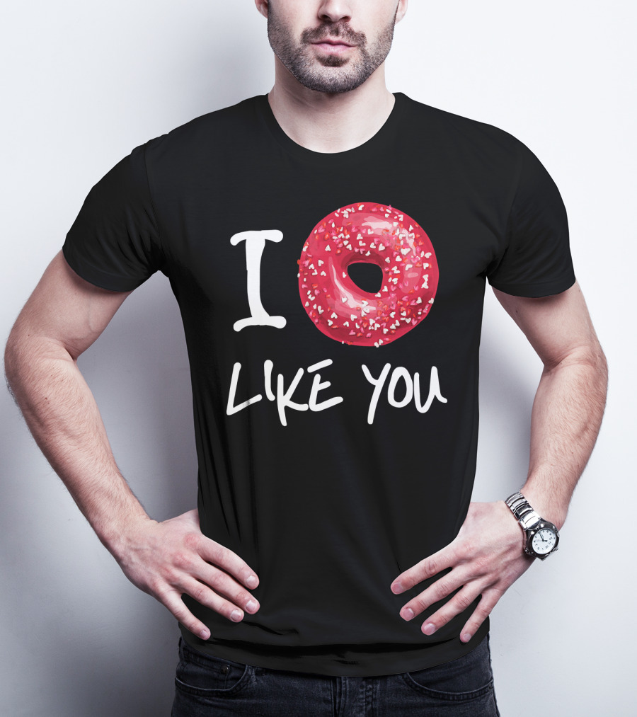 I Doughnut Like You Donut Funny Men Red Sprinkled Heart Doughnut T-Shirt