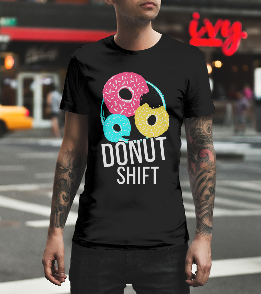 Donut Shift MTTF Associates Doughnut Vibrant Trio T-Shirt