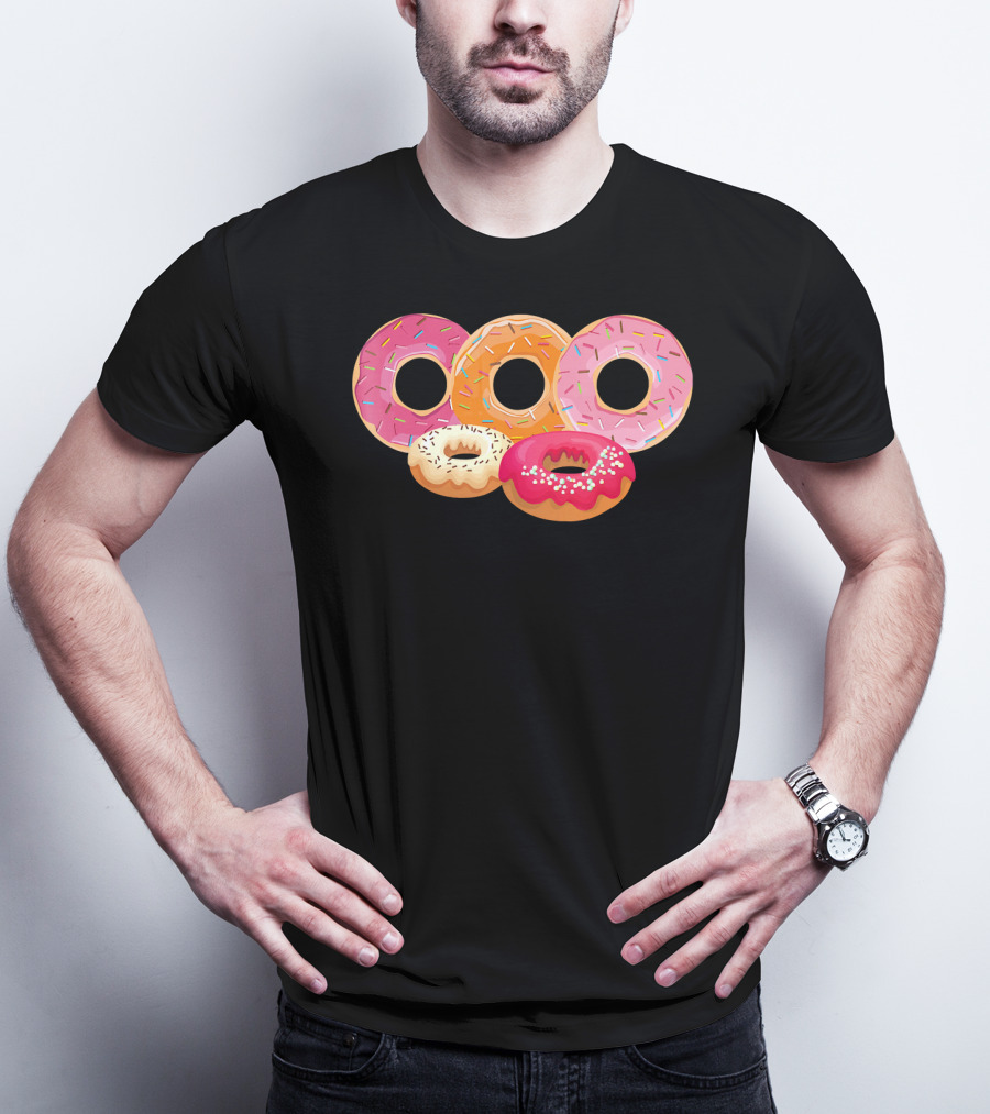 Donut Lover Dad Happy Doughnut Colorful Sprinkled Treats T-Shirt