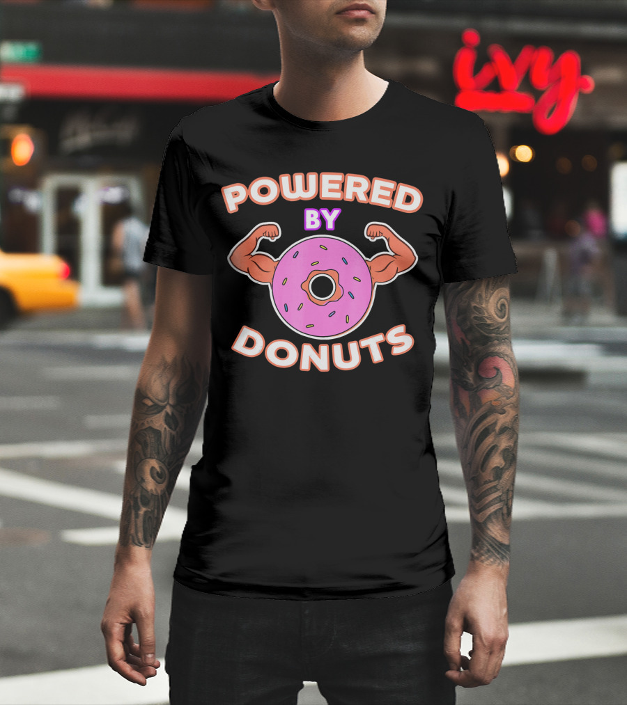 Powered By Donuts Muscle Pink Sprinkles T-Shirt