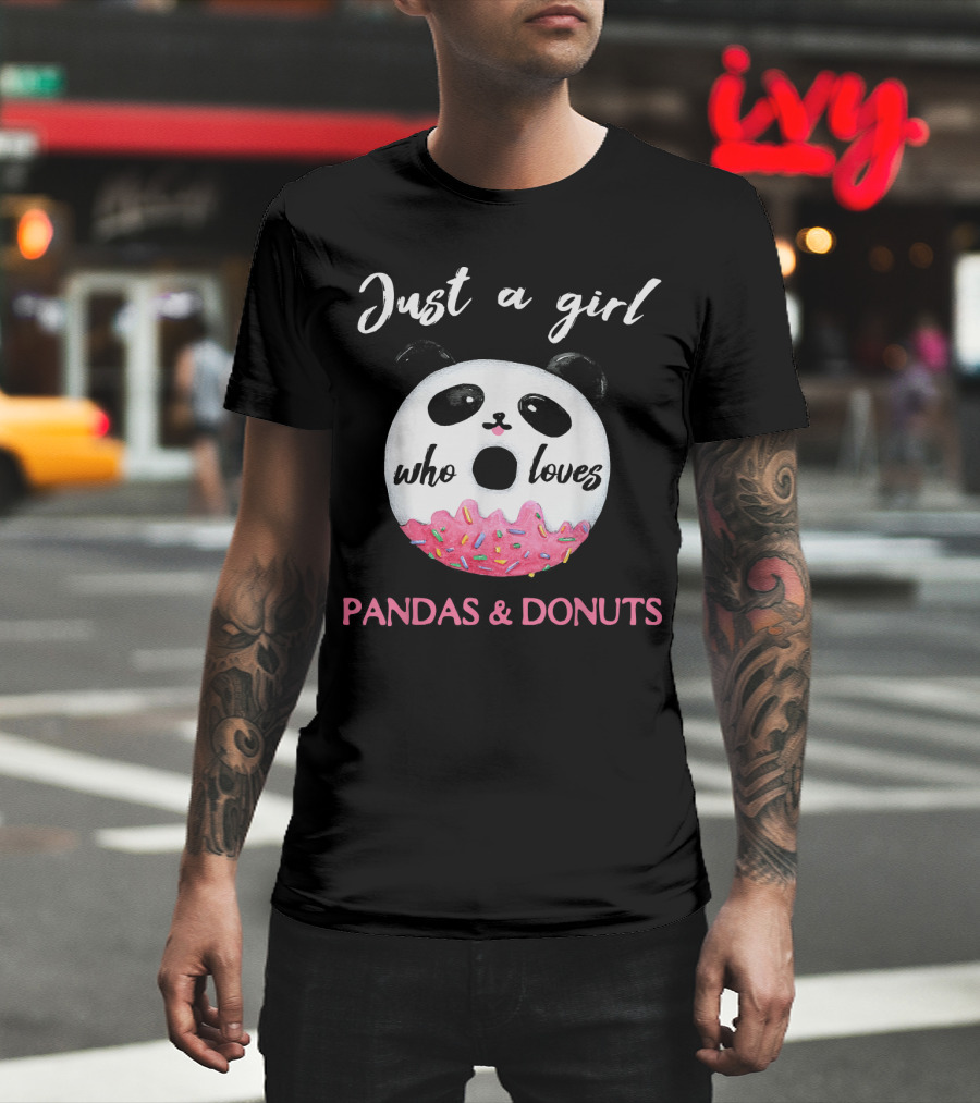 Just A Girl Who Loves Pandas And Donuts T-Shirt