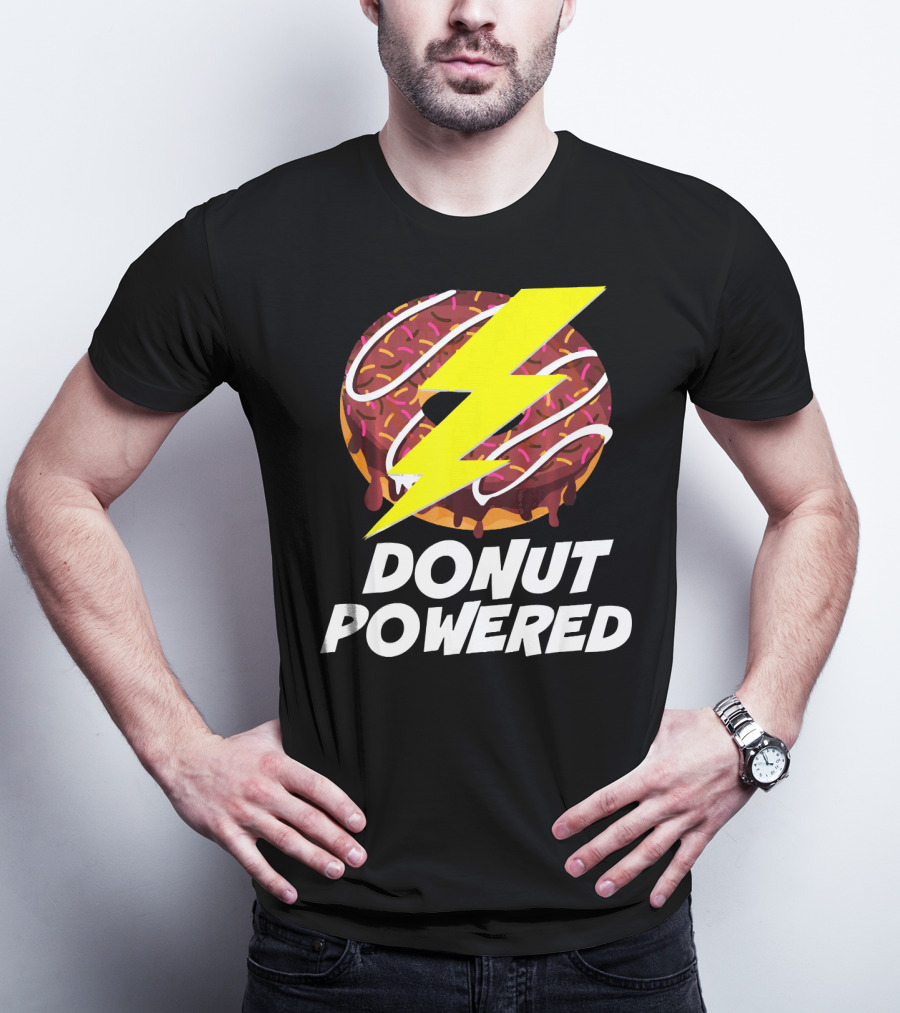 Donut Powered Lightning Bolt Donut With Sprinkles T-Shirt