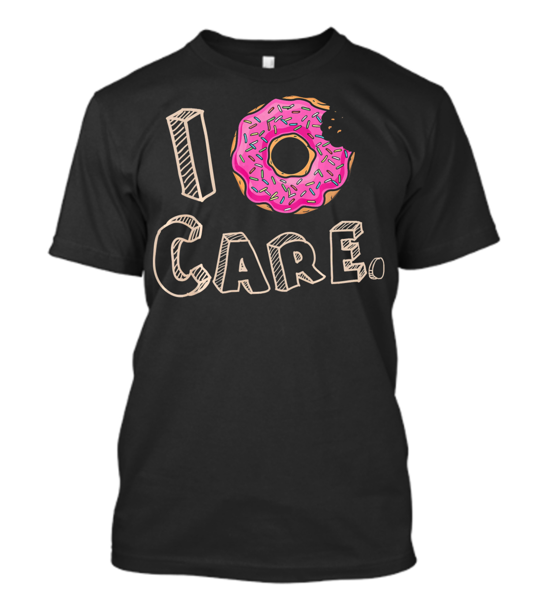 I Donut Care Pink Sprinkle Food Humor T-Shirt
