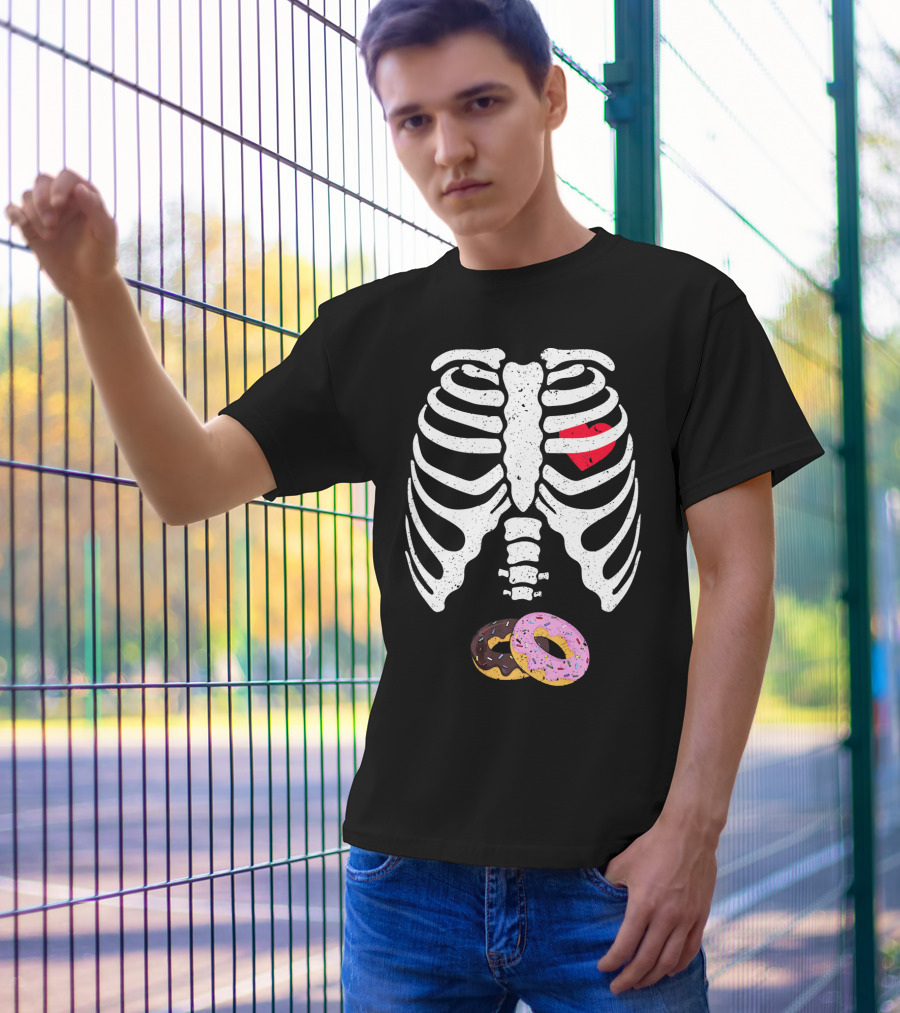 Halloween Pregnancy Skeleton Donut Baby Costume T-Shirt