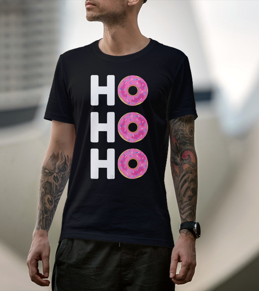 HO HO HO Funny Christmas Donut T-Shirt