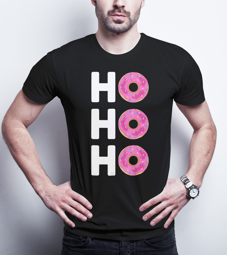 HO HO HO Funny Christmas Donut T-Shirt