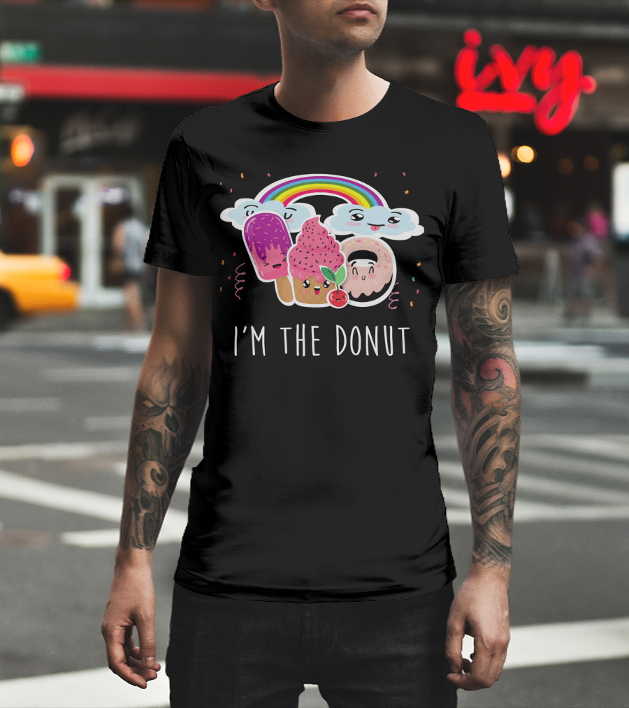 I'm The Donut Cute Funneh Kids Happy Family Rainbow Ice Cream Clouds T-Shirt