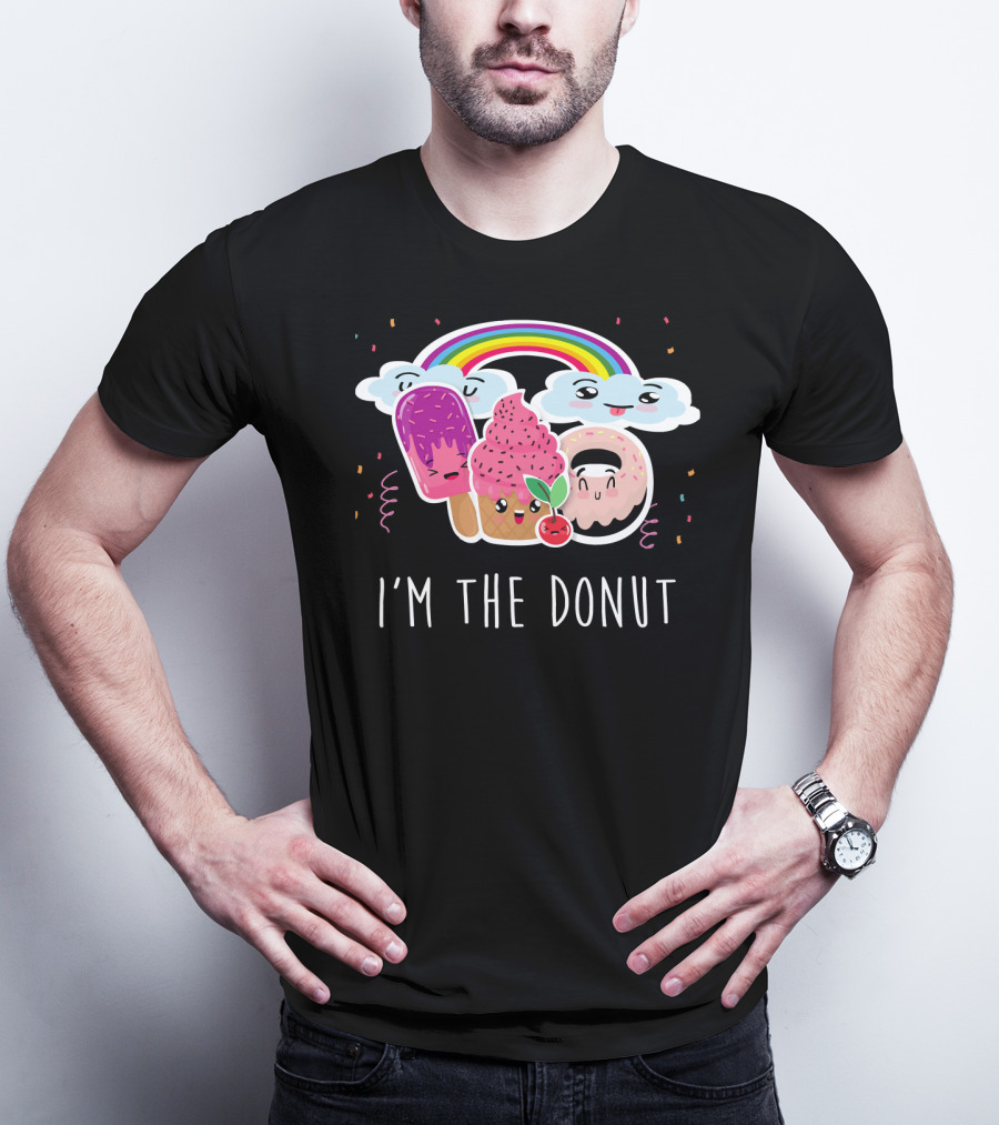 I'm The Donut Cute Funneh Kids Happy Family Rainbow Ice Cream Clouds T-Shirt