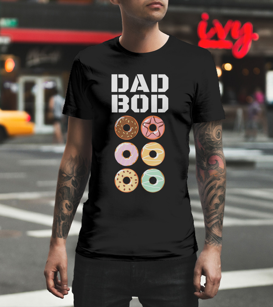 Dad Bod Donut Six Pack Abs Funny Mens T-Shirt