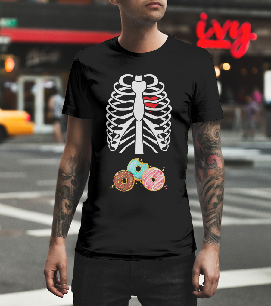 X Ray Ribs Heart Donuts Coffee Food Bone T-Shirt