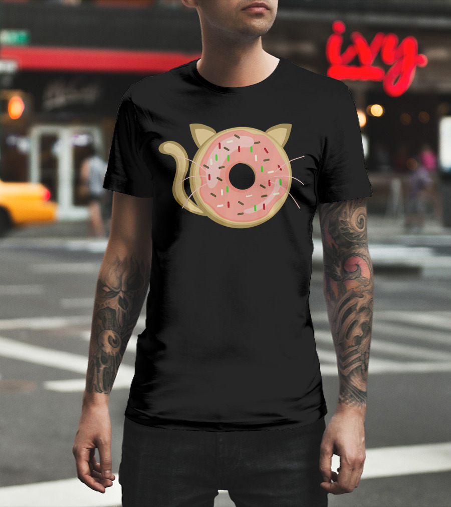 Funny Donut Cat Birthday Sprinkle Kitty T-Shirt