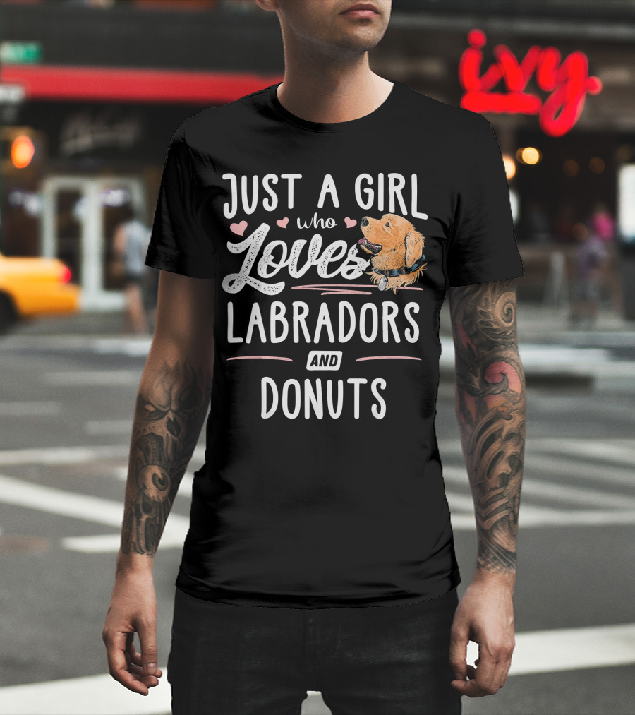 Just A Girl Who Loves Labradors And Donuts T-Shirt