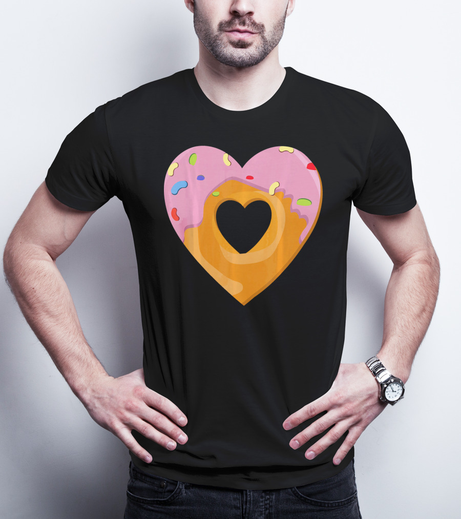 Donut Heart Cute Donut Heart WomenYouth Va T-Shirt