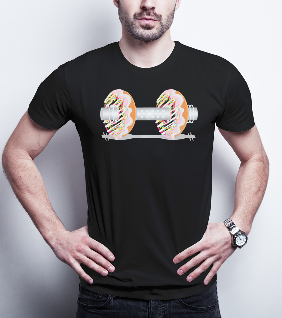 Gym Weight Lifting Donut Dumbbell Sprinkles T-Shirt