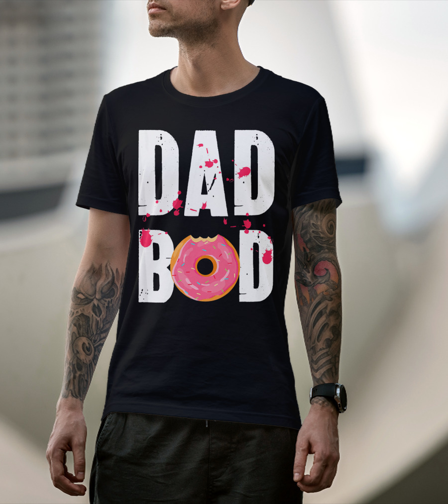 Dad Bod Donut Pink Sprinkle Humor T-Shirt