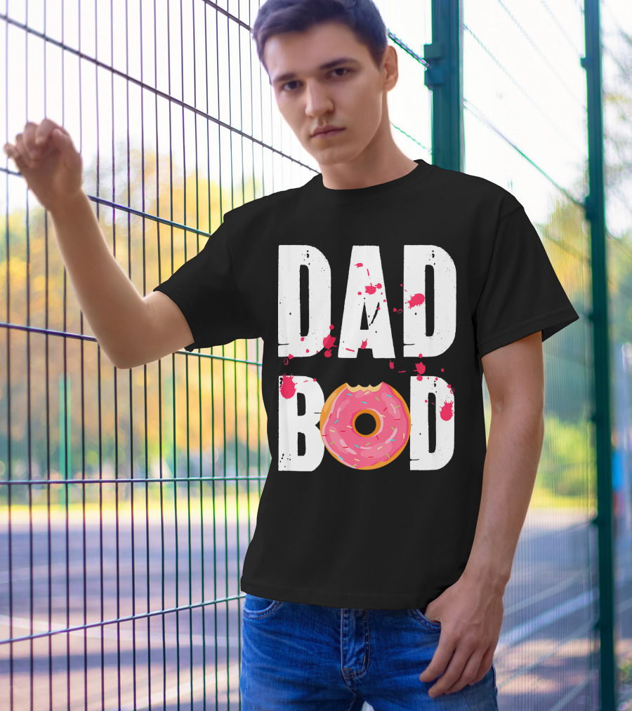 Dad Bod Donut Pink Sprinkle Humor T-Shirt