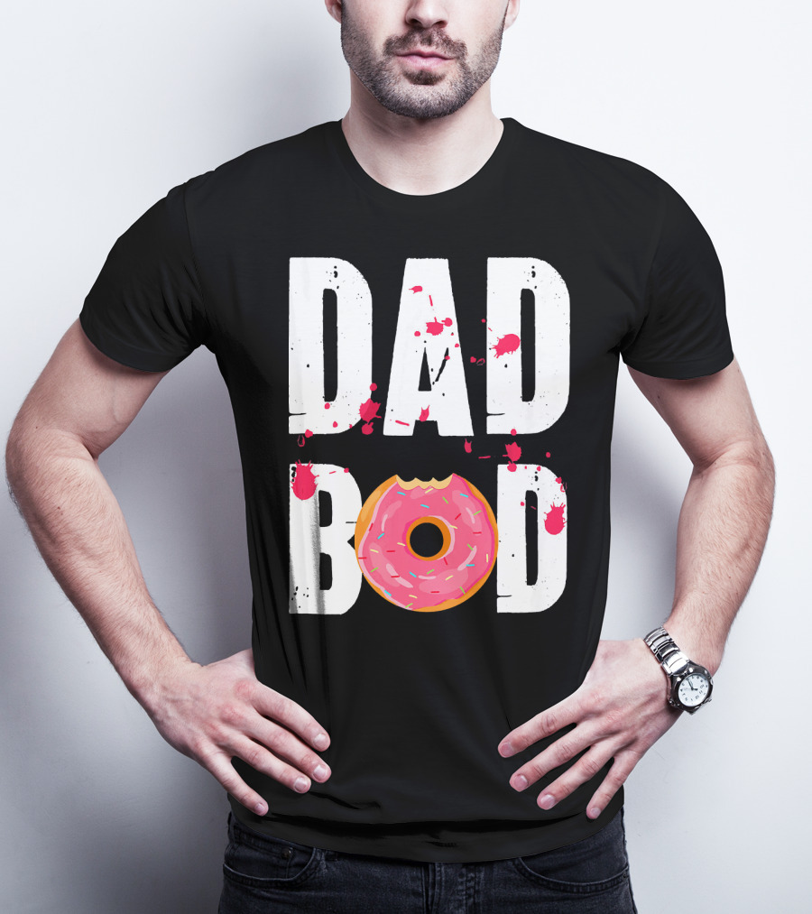 Dad Bod Donut Pink Sprinkle Humor T-Shirt